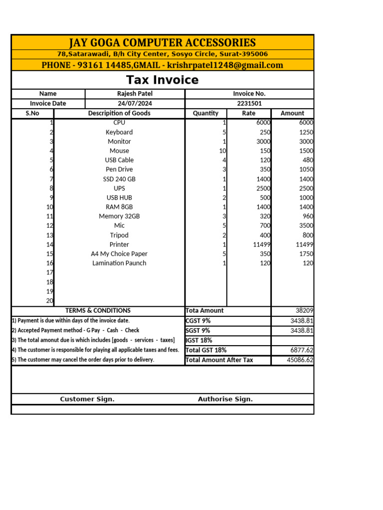 Tax Invoice - Copy | PDF | Personal Computers | Computer Engineering