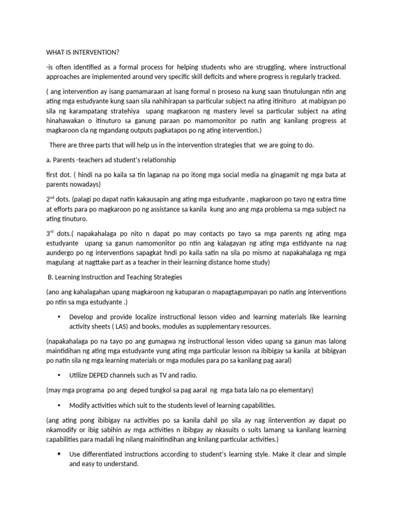 What Is Intervention | PDF