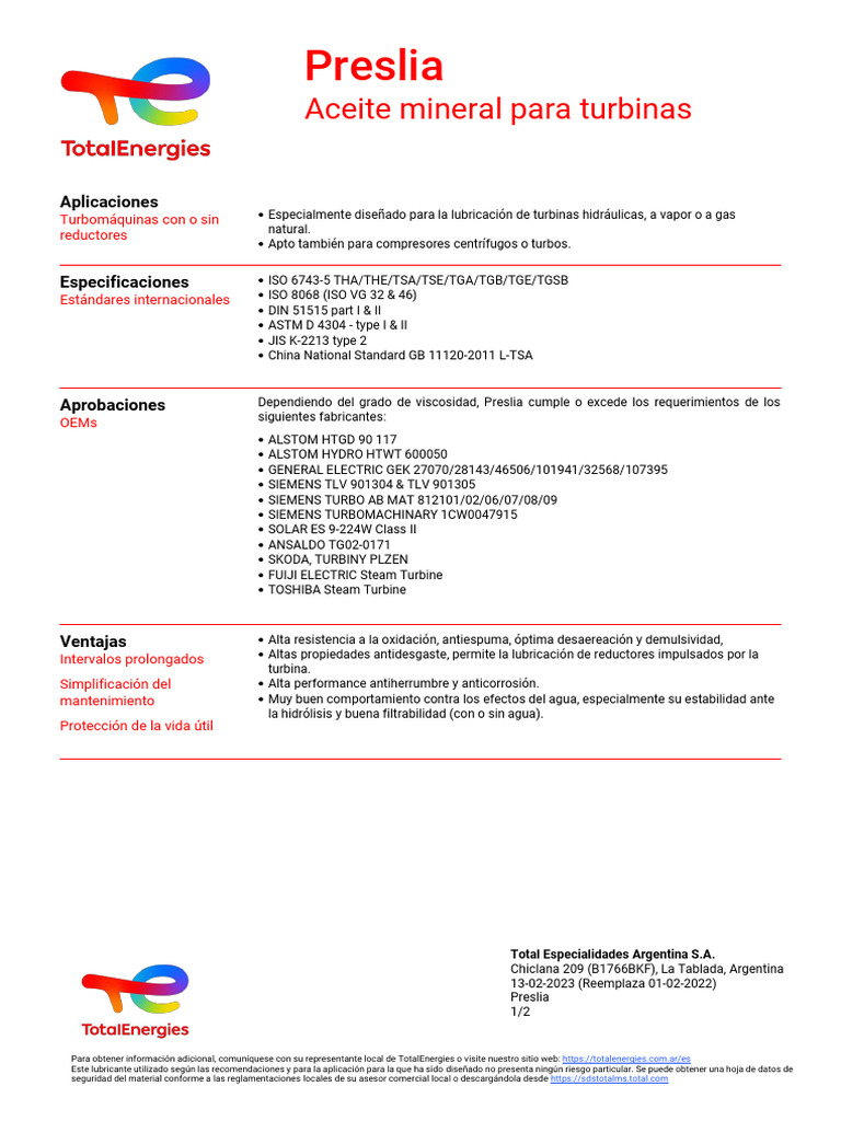 Viscosidad del Aceite Preslia 68 | PDF | Líquidos | Gases