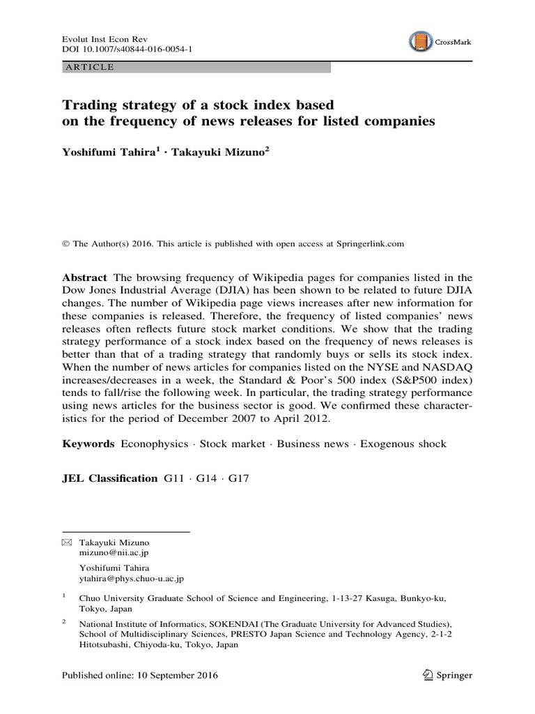 News-Based Trading Strategy Performance | PDF