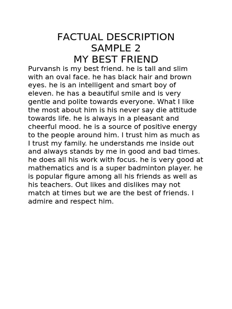 Factual Description s2 | PDF