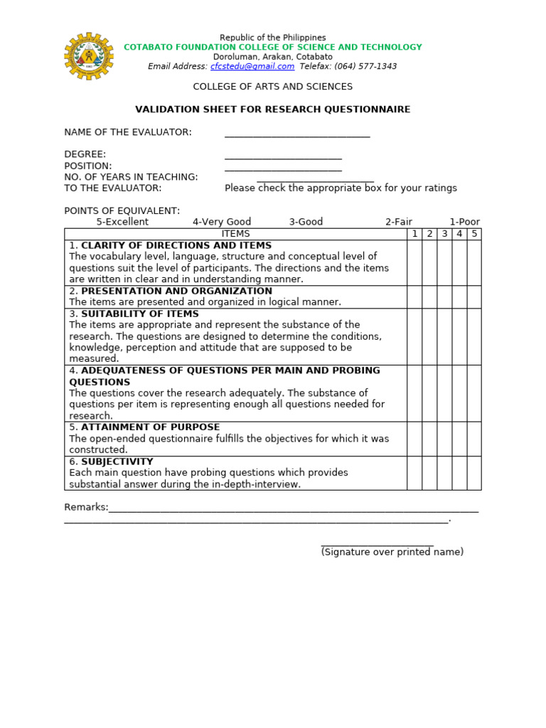 Validation Form For Qualitative | PDF