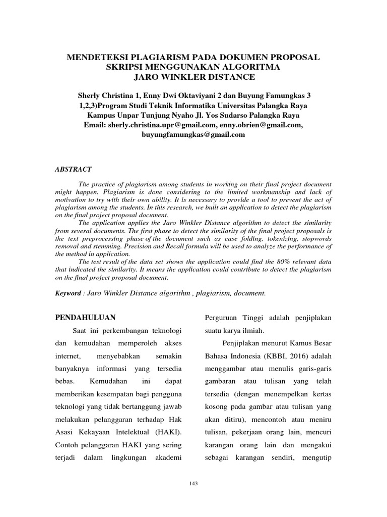 Mendeteksi Plagiarism Pada Dokumen Propo Df86501a | PDF