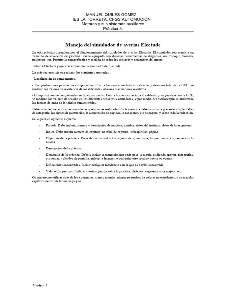 Manejo Del Simulador de Averías Electude | PDF | Ingenieria Eléctrica