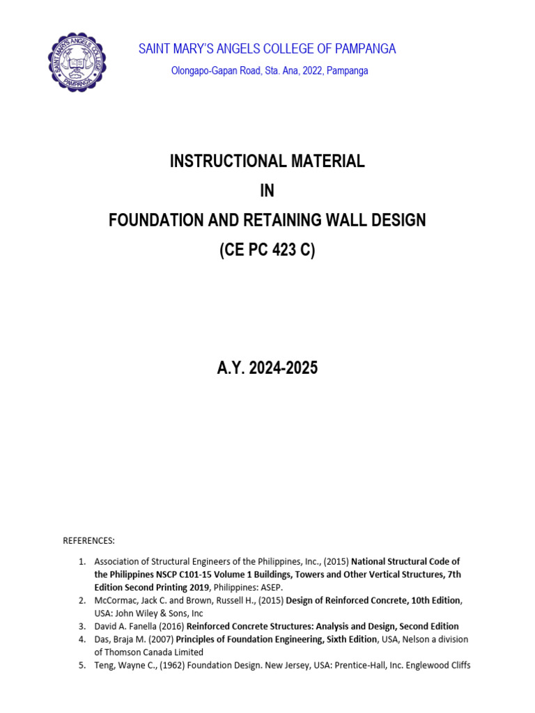 Unit 2 - Spread Footing Design - Bearing Capacity and Sliding Failure ...