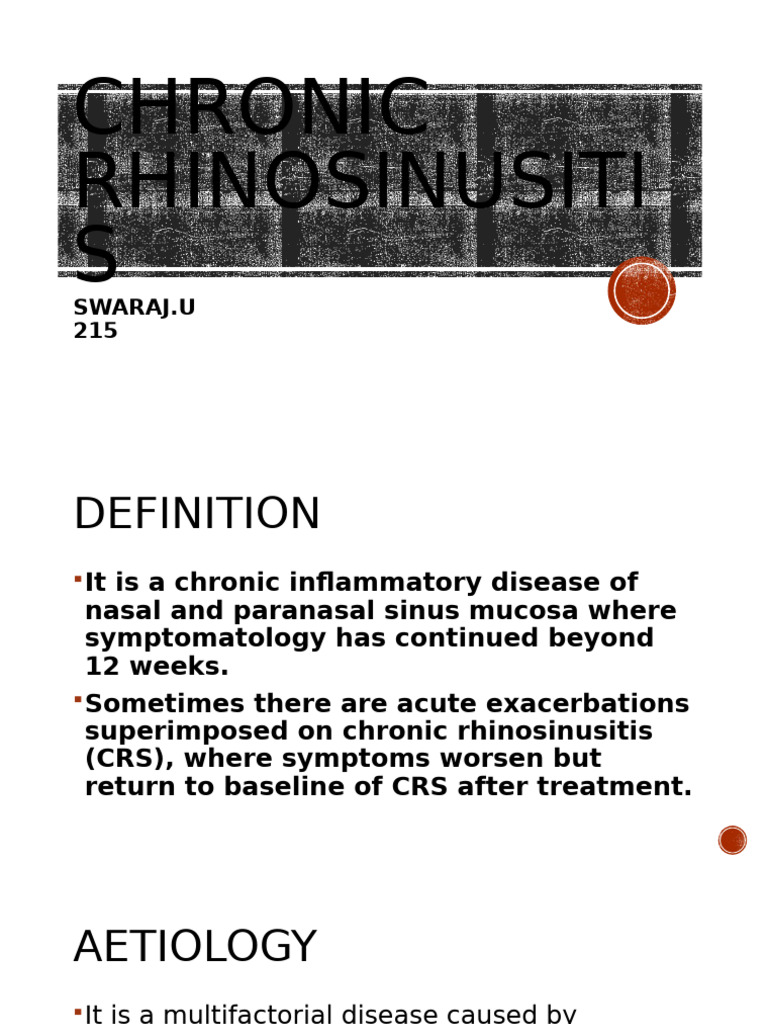 Chronic Rhinosinusitis | PDF | Diseases And Disorders | Clinical Medicine