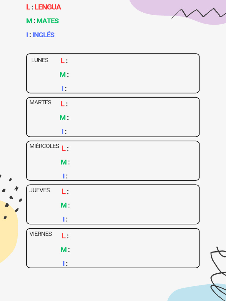 Horario Semanal de Clases | PDF