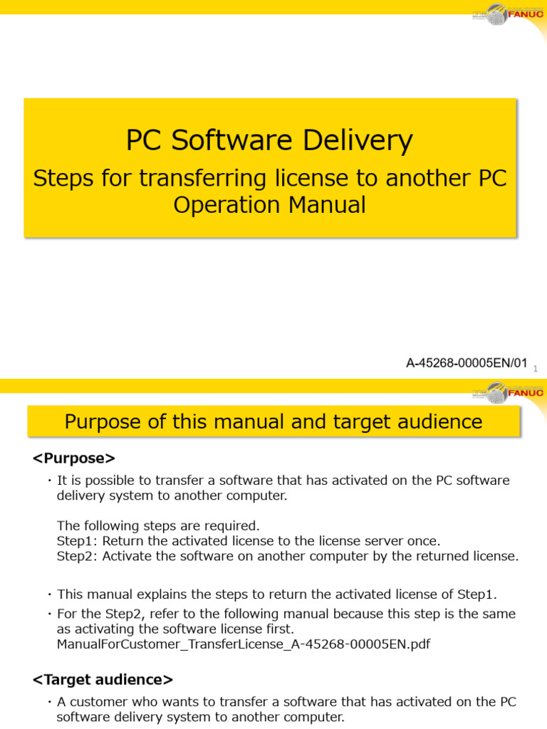 License Transfer Guide for FANUC Software | PDF | Online And Offline ...