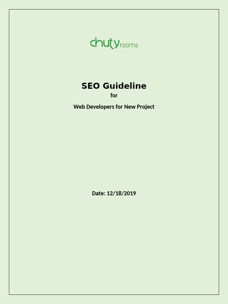 SEO Guideline For Web Developers | PDF | World Wide Web | Internet & Web