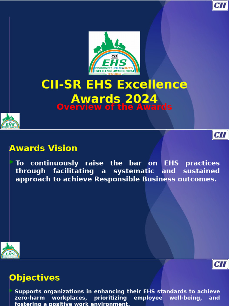 CII EHS Excellence Awards 2024 - Opening Meeting Presentation | PDF ...