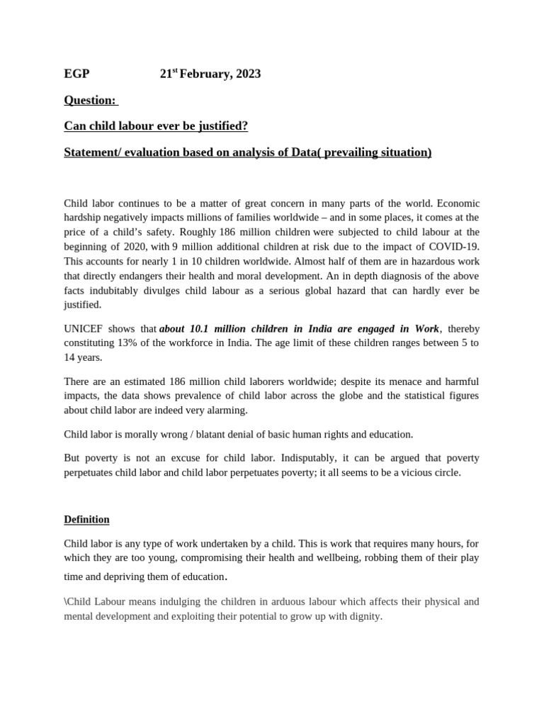 Child labour | PDF | Child Labour | Occupational Safety And Health
