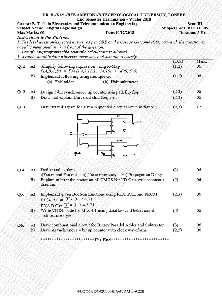 DLDM ALL PYQ (Pran Tehare) - 241230 - 110844 | PDF | Electronic Design | Computer Engineering