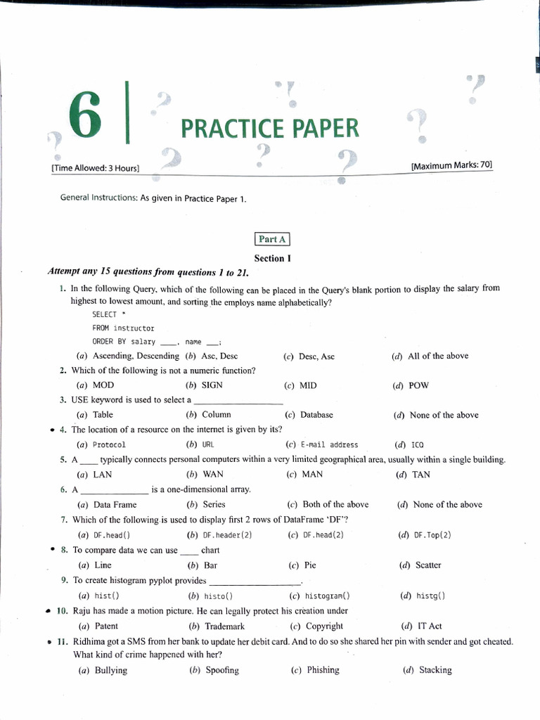 Pratice Paper 6 Pdf Computing