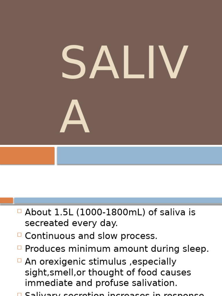 Saliva | PDF | Esophagus | Saliva