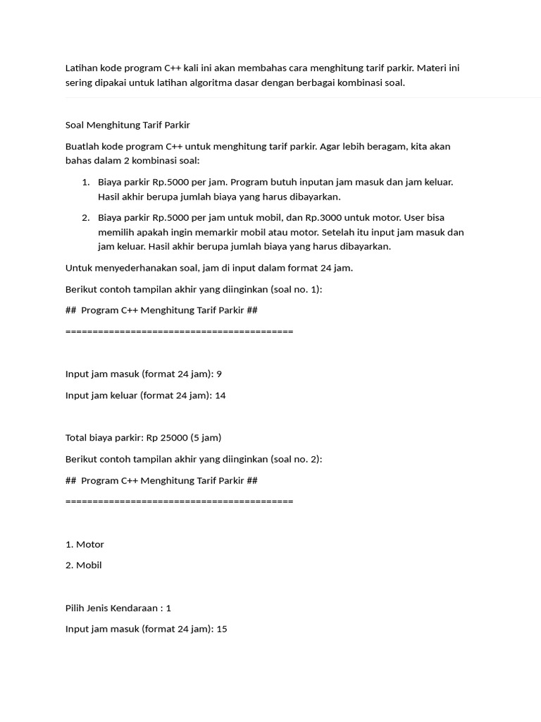 Latihan Kode Program C | PDF