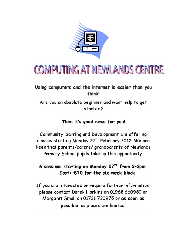 Beginner Computer Classes for Parents | PDF