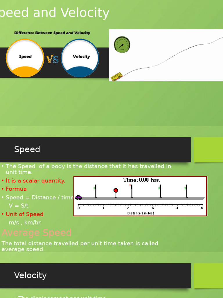 Speed and Velocity | PDF