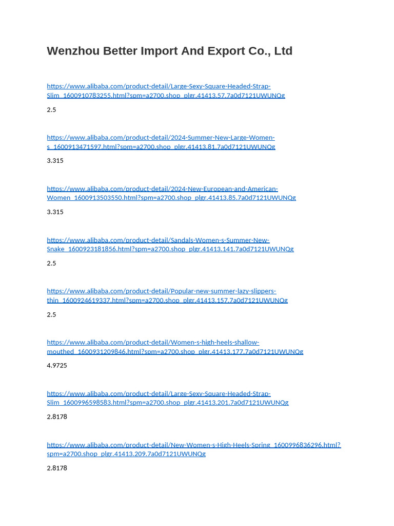 Wenzhou Better Import and Export Co | PDF