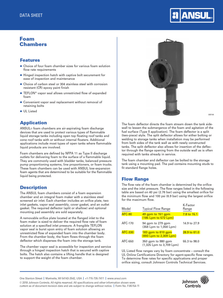 Datasheet Foam Chamber | PDF | Flow Measurement | Foam