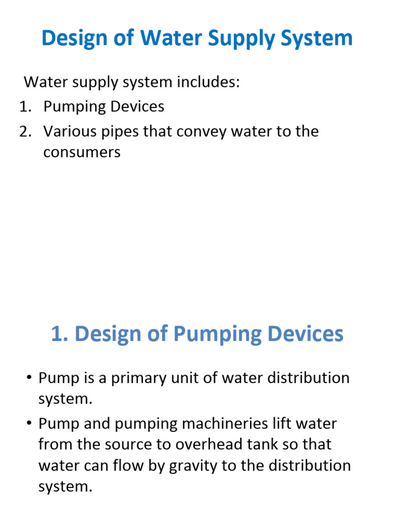 Water Supply System Design Guide | PDF