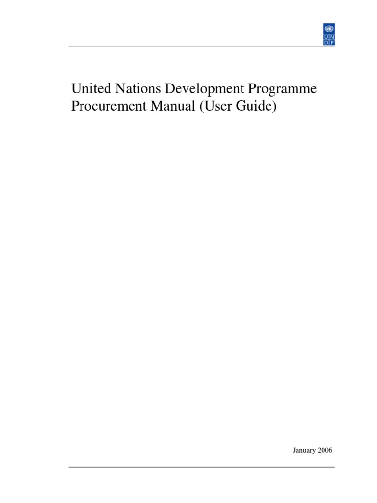 Procurement Manual User Guide Jan 2006 | Request For Proposal | Procurement