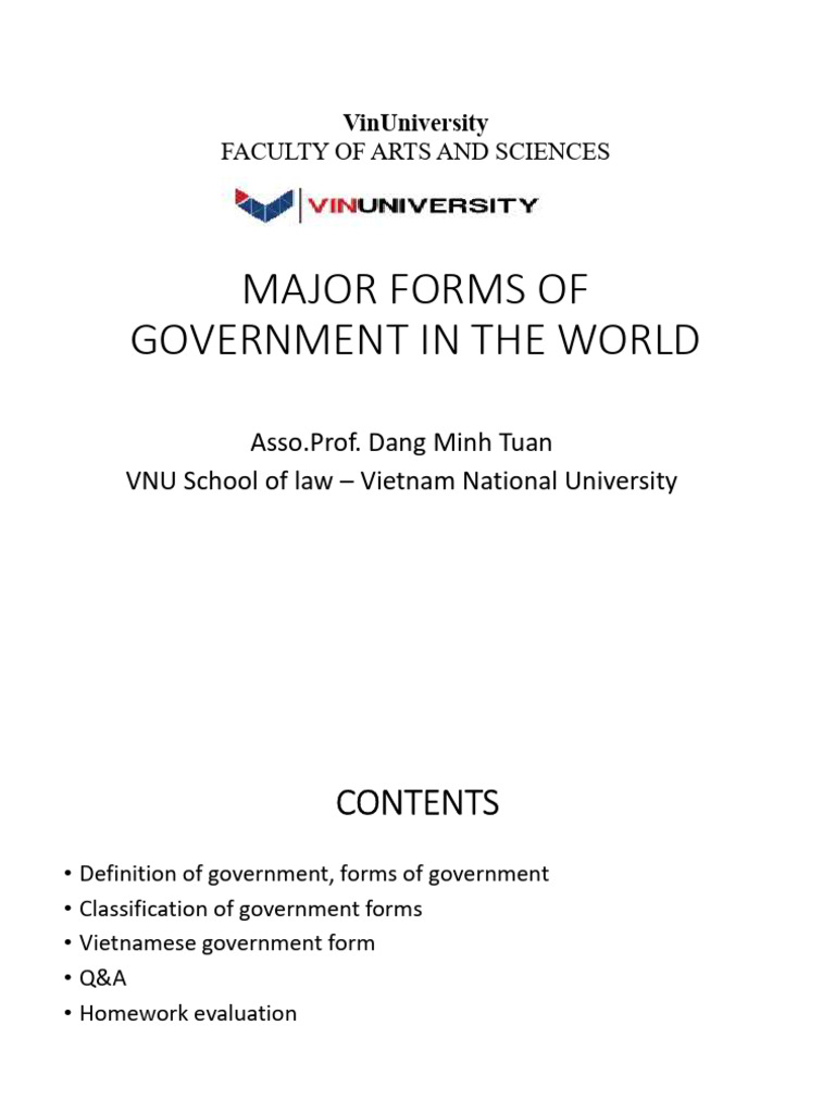 Slide Week5 Forms of Governments | PDF | Government | Political Science