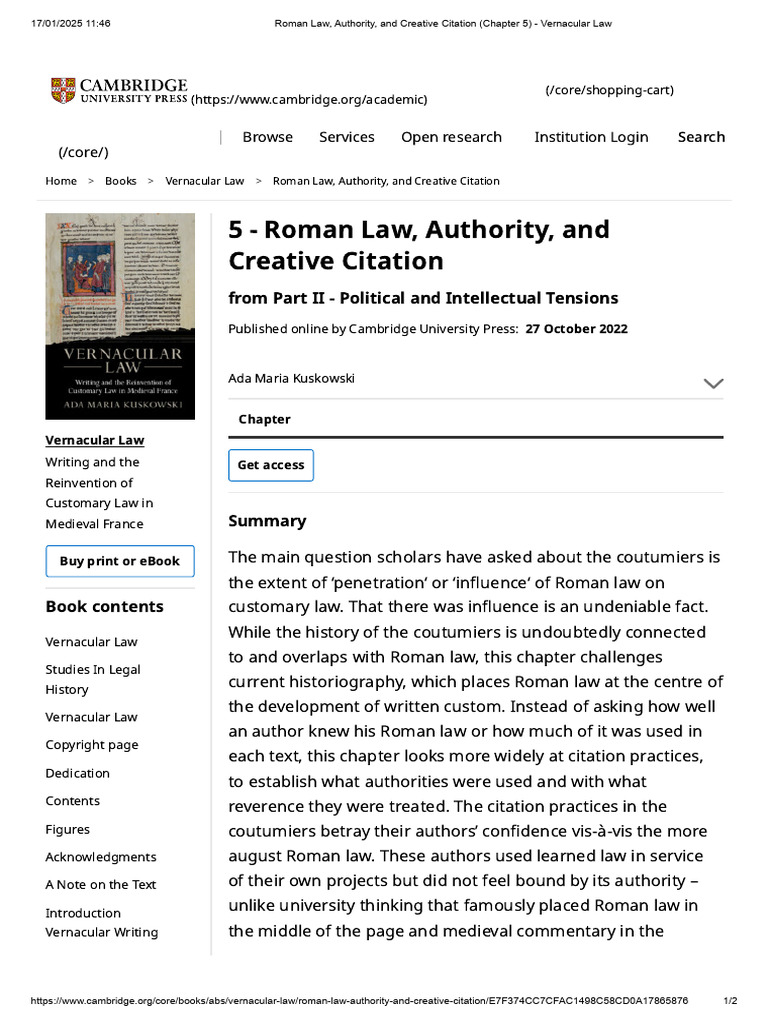 Roman Law, Authority and Creative Citation | PDF | Roman Law | Justice
