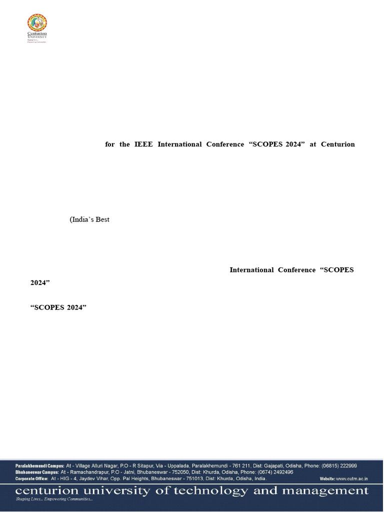 IEEE SCOPES 2024 Invitation Letter | PDF