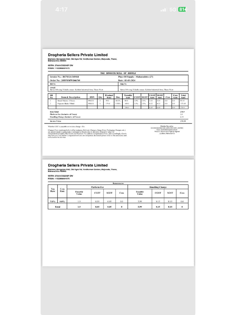 March Food Bill | PDF