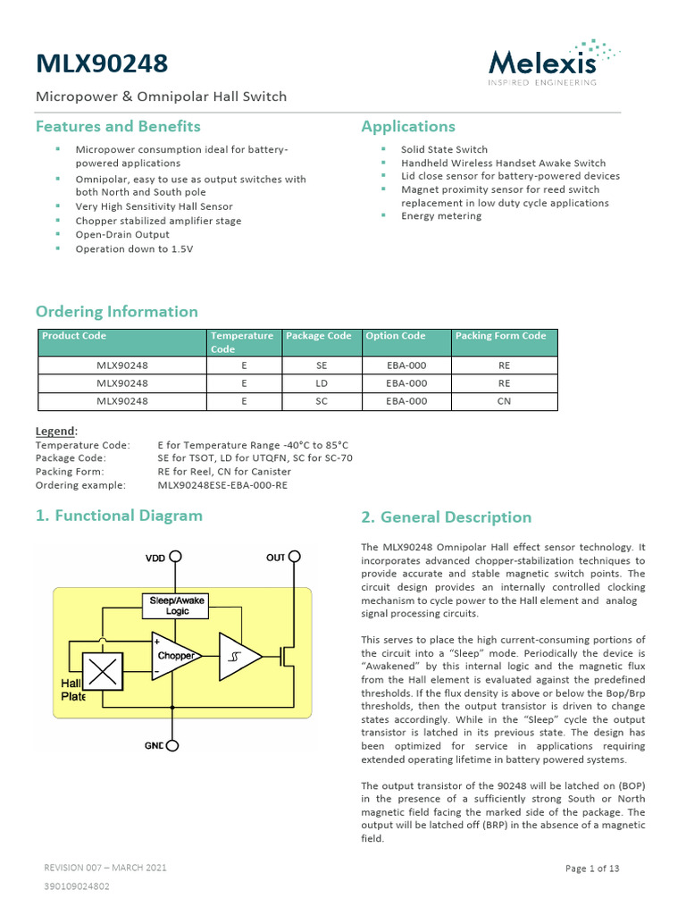 M8-Datasheet-Melexis | PDF | Electronic Circuits | Switch