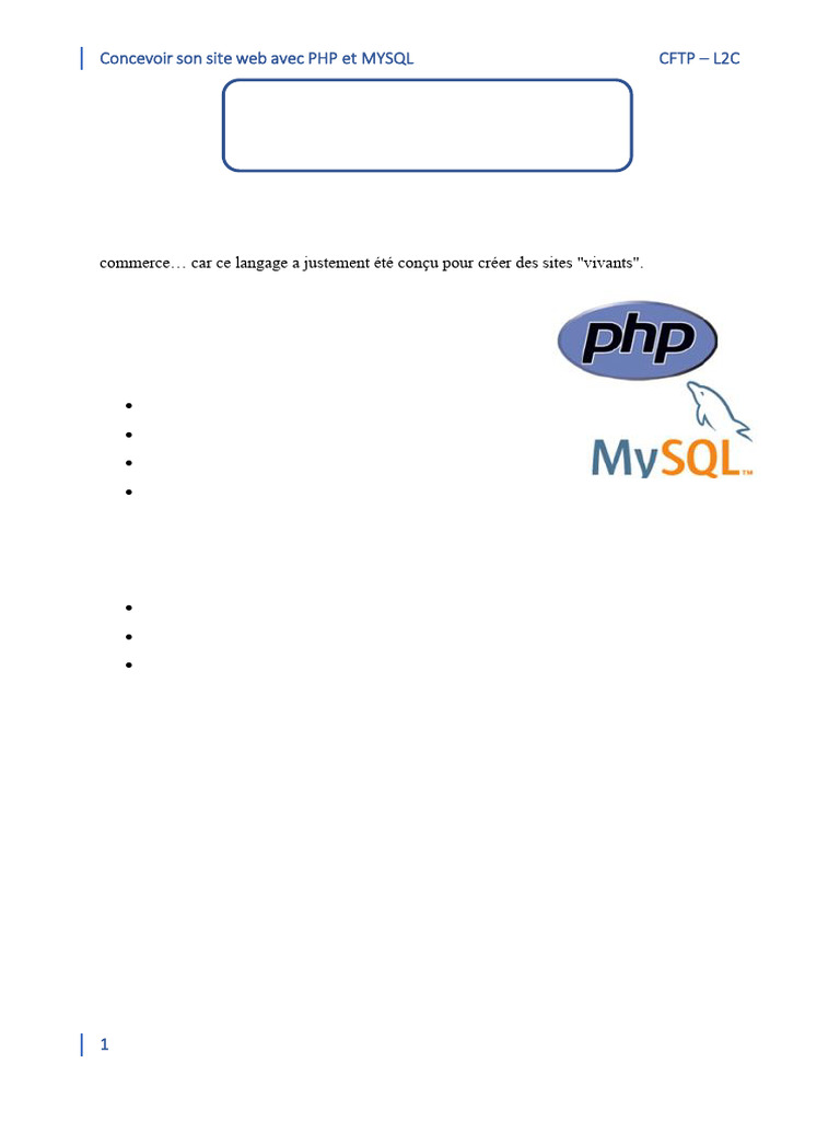 Cours PHP MYSQL 2022 | PDF | PHP | Internet