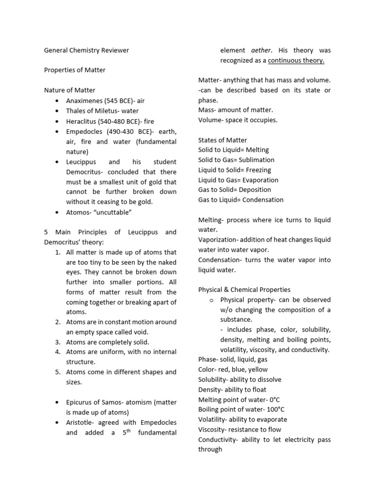 General Chemistry Reviewer | PDF | Ion | Chemical Compounds