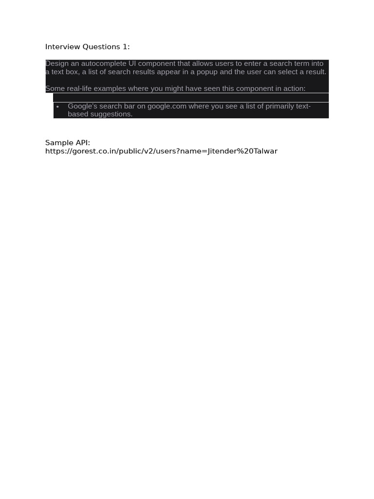 Interview Questions 1 | PDF