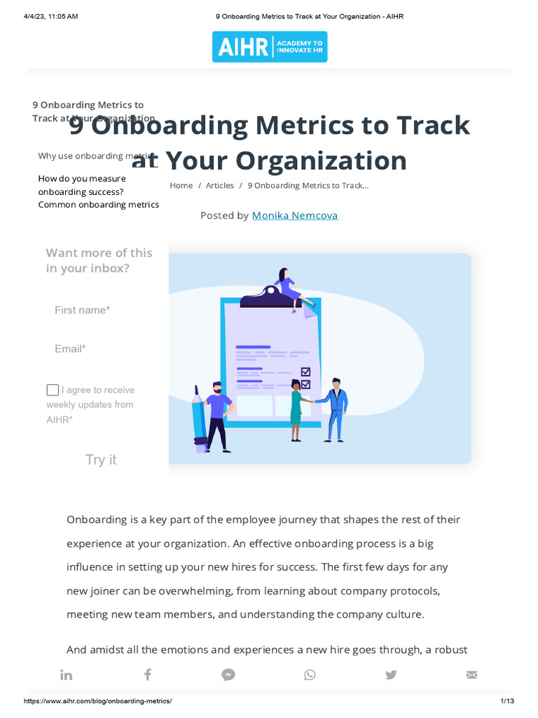 Key Metrics for Effective Onboarding | PDF | Turnover (Employment ...