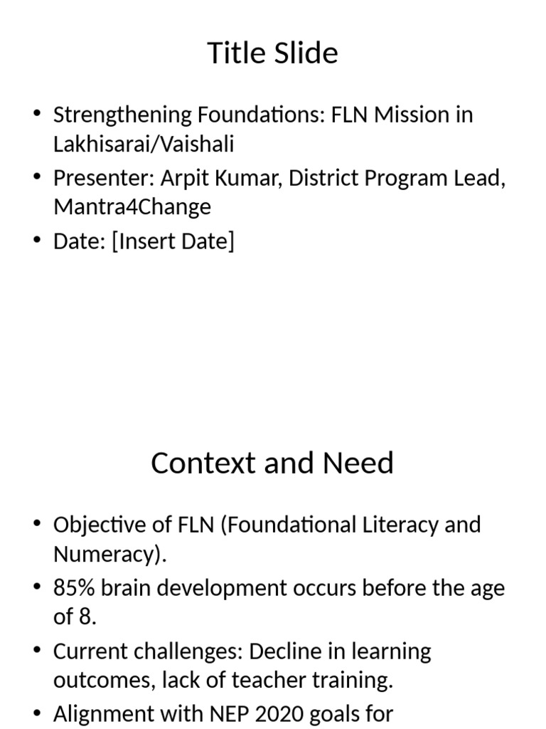 Enhanced FLN Mission Presentation | PDF | Teachers | Mentorship