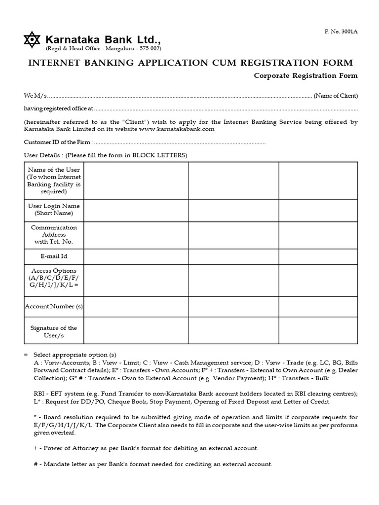 KBL ONE Corporate IB Application - 3001 A | PDF | Indemnity | Public Key Certificate
