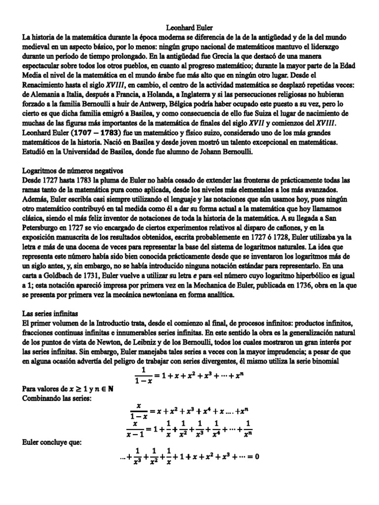 Leonhard Euler | PDF
