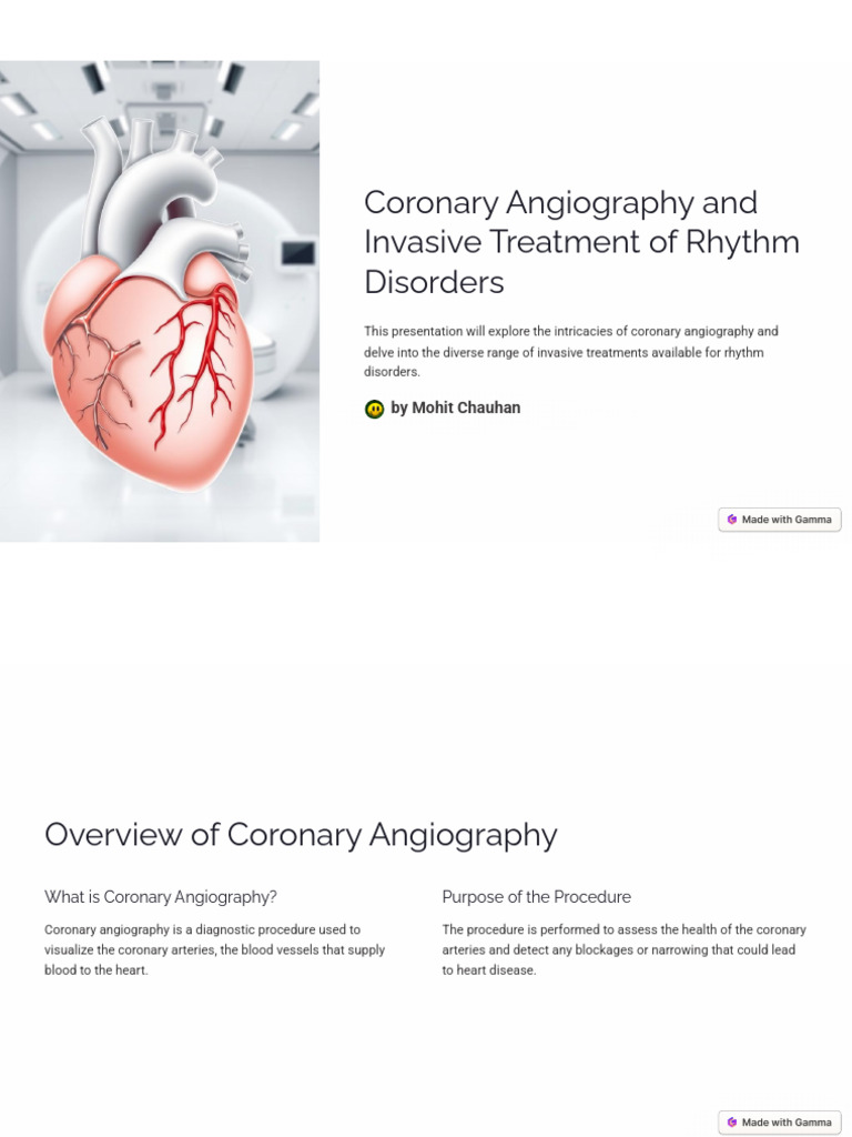 Coronary Angiography and Invasive Treatment of Rhythm Disorders | PDF | Angiography | Heart