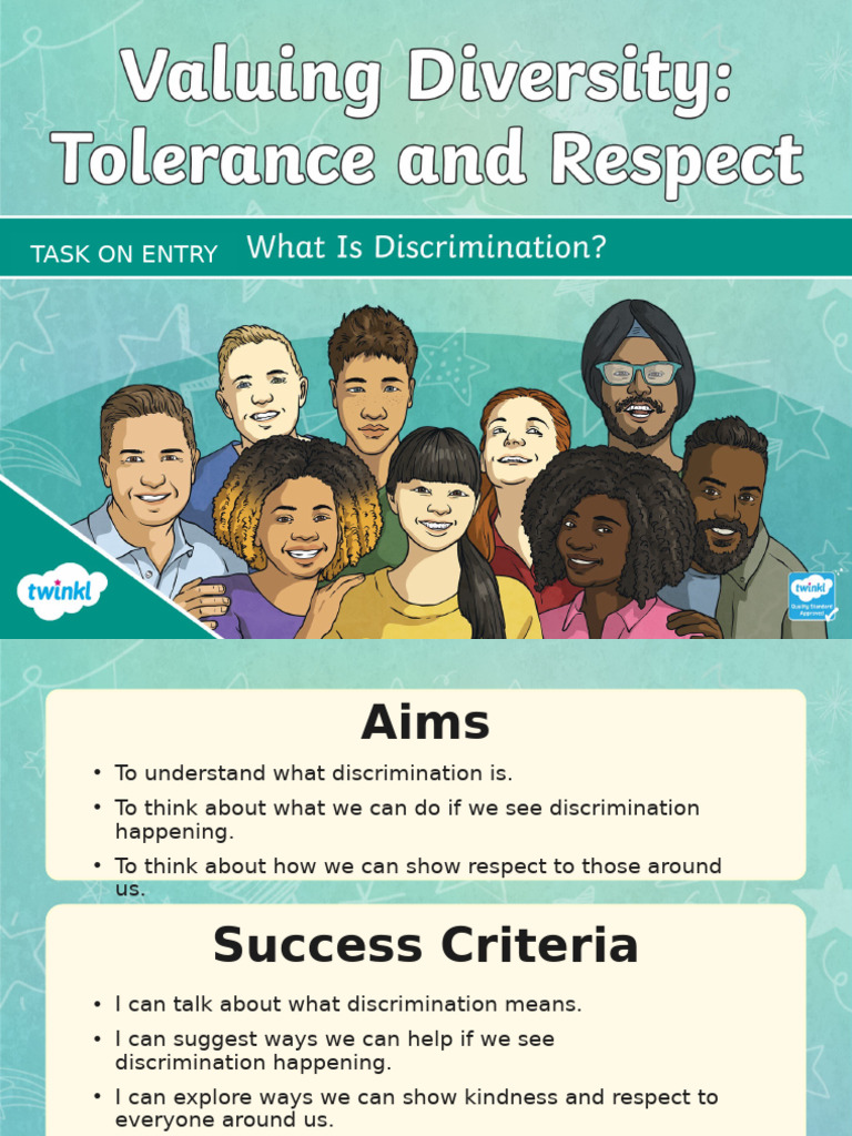 L 10 Valuing Diversity Tolerance and Respect | PDF | Discrimination ...