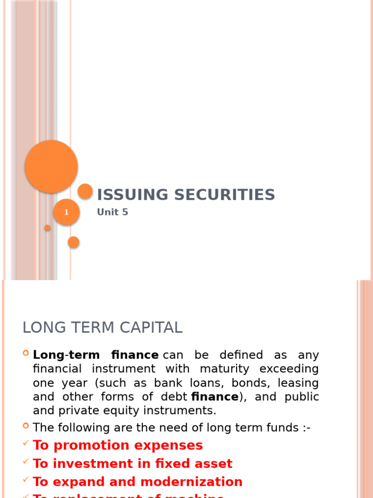 Unit 4 Long Term Financing | PDF | Stocks | Venture Capital