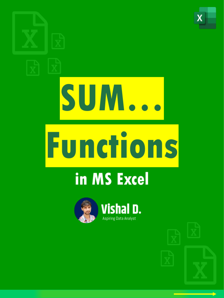SUM Functions in MS Excel | PDF