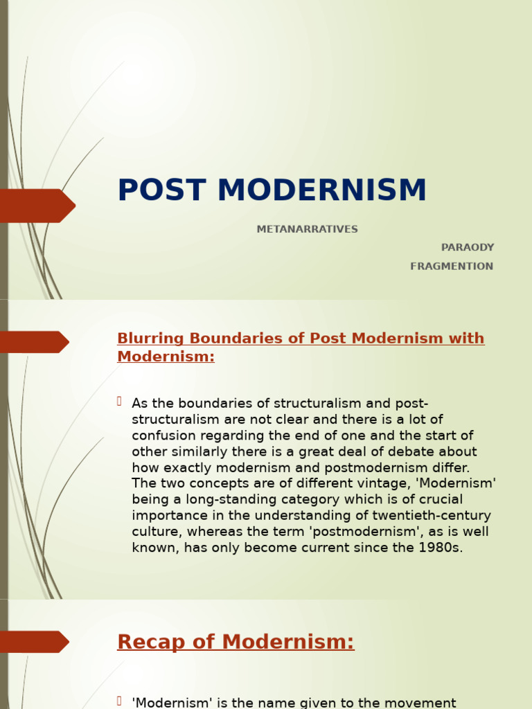 Post Modernism | PDF | Postmodernism | Postmodern Literature
