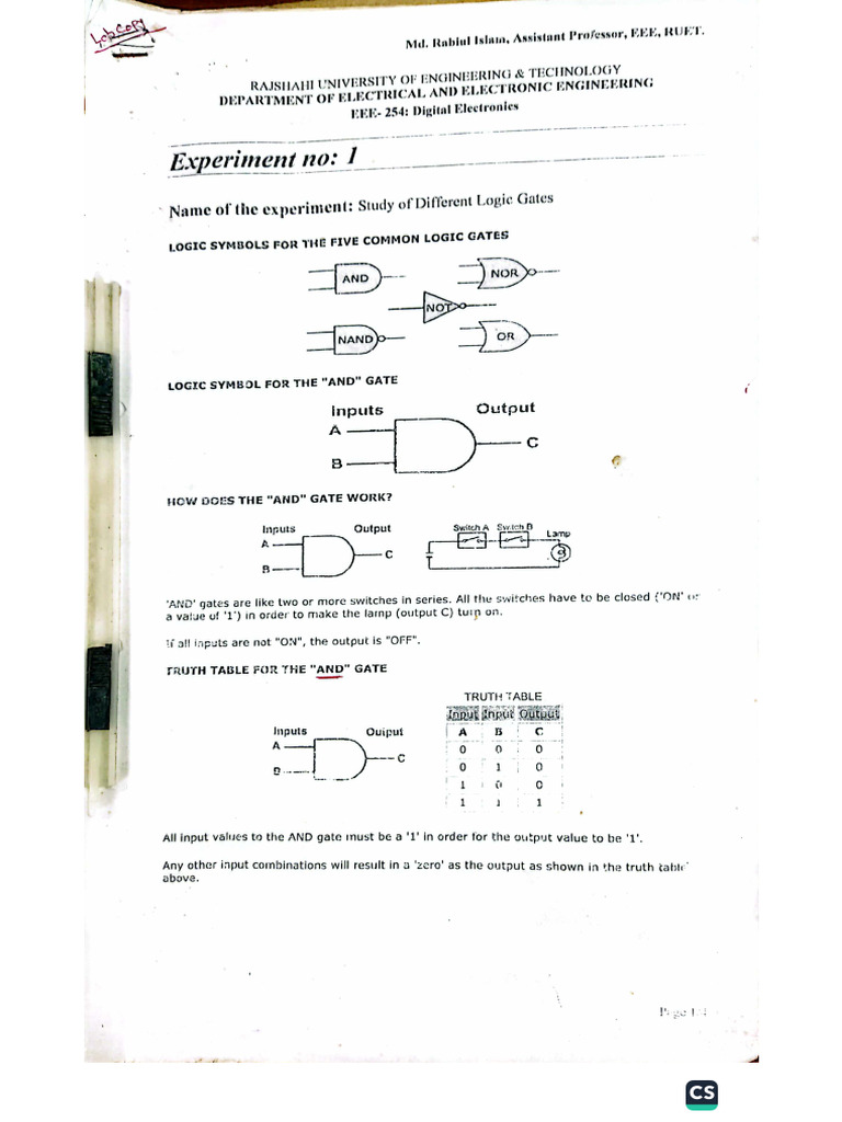 Digital Electronics Lab Manual | PDF