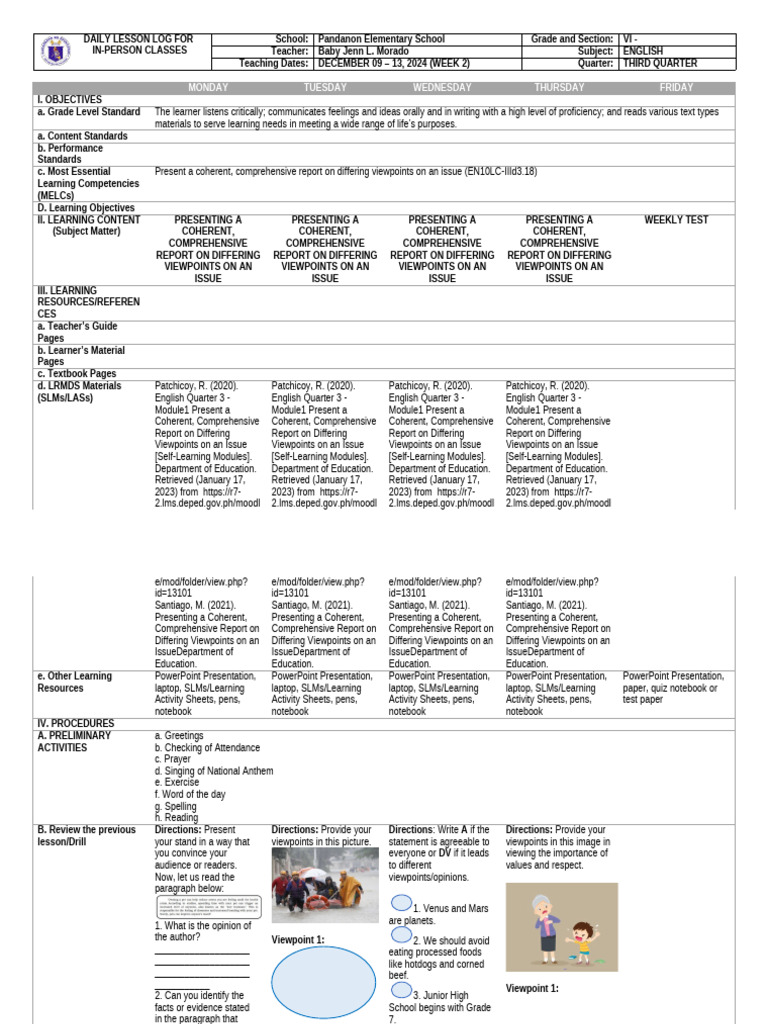 Q3_ENGLISH_DLL_WEEK 2 | PDF | Cyberbullying | Learning
