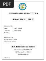 CBSE Class12 IP Practical File 2025-26 | PDF | Sql | Computing