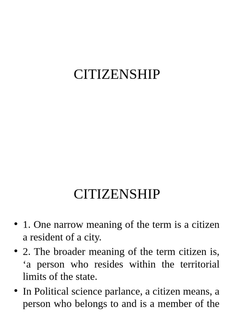 CITIZENSHIP | PDF