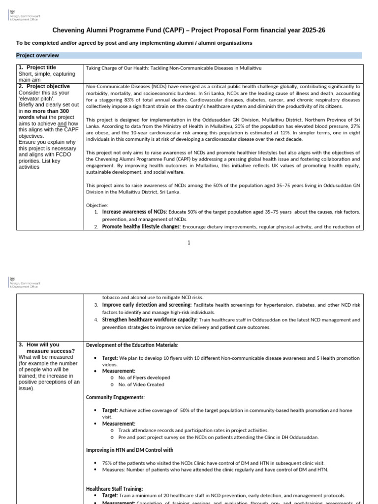 CAPF 2025-26 Bidding Form | PDF | Non Communicable Disease | Preventive ...