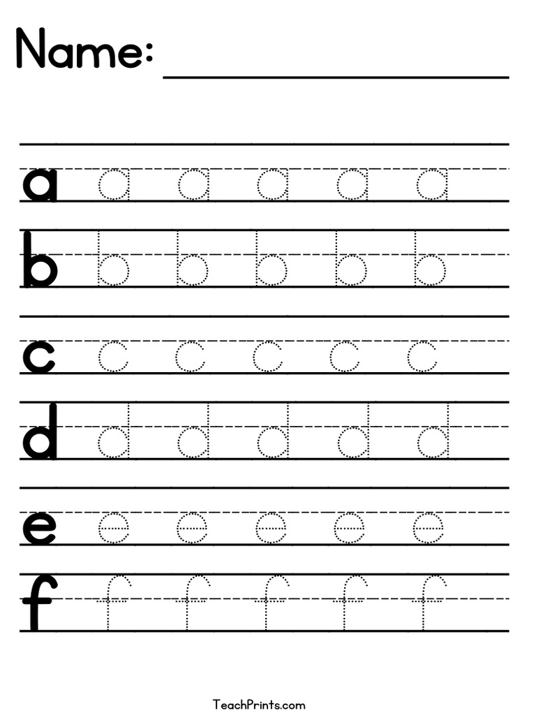 Alphabet Lowercase Letters Tracing Worksheet66 | PDF