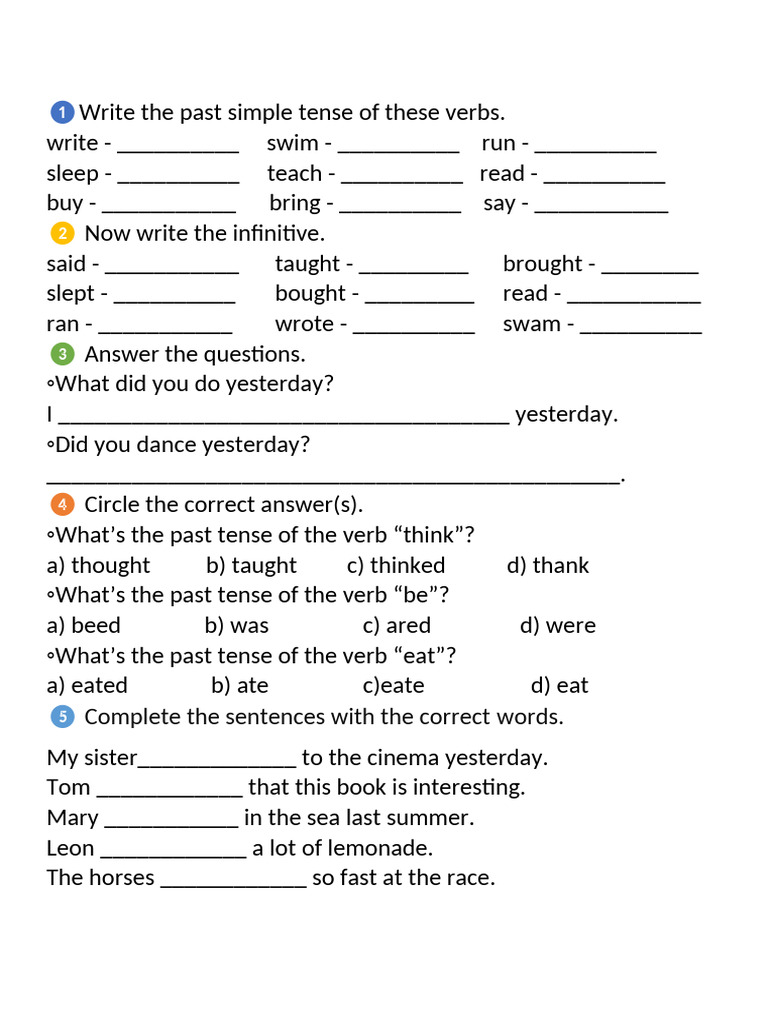 Past Simple Reading Comprehension Exercise | PDF | Semantic Units ...