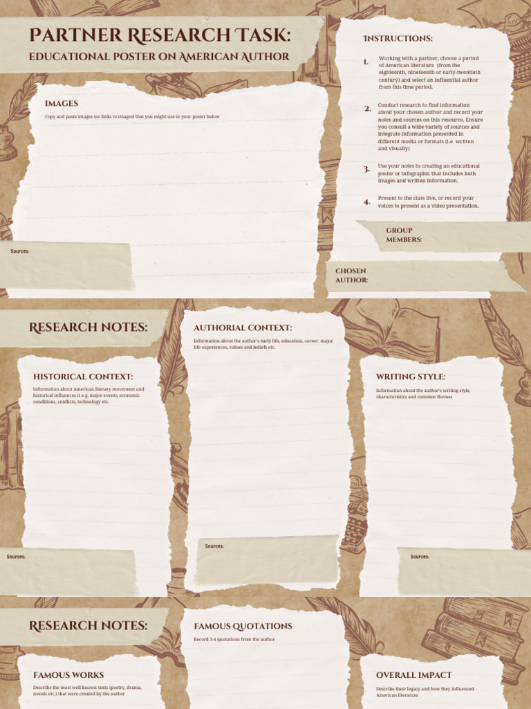 American Author Research Project Guide | PDF | Information | American ...